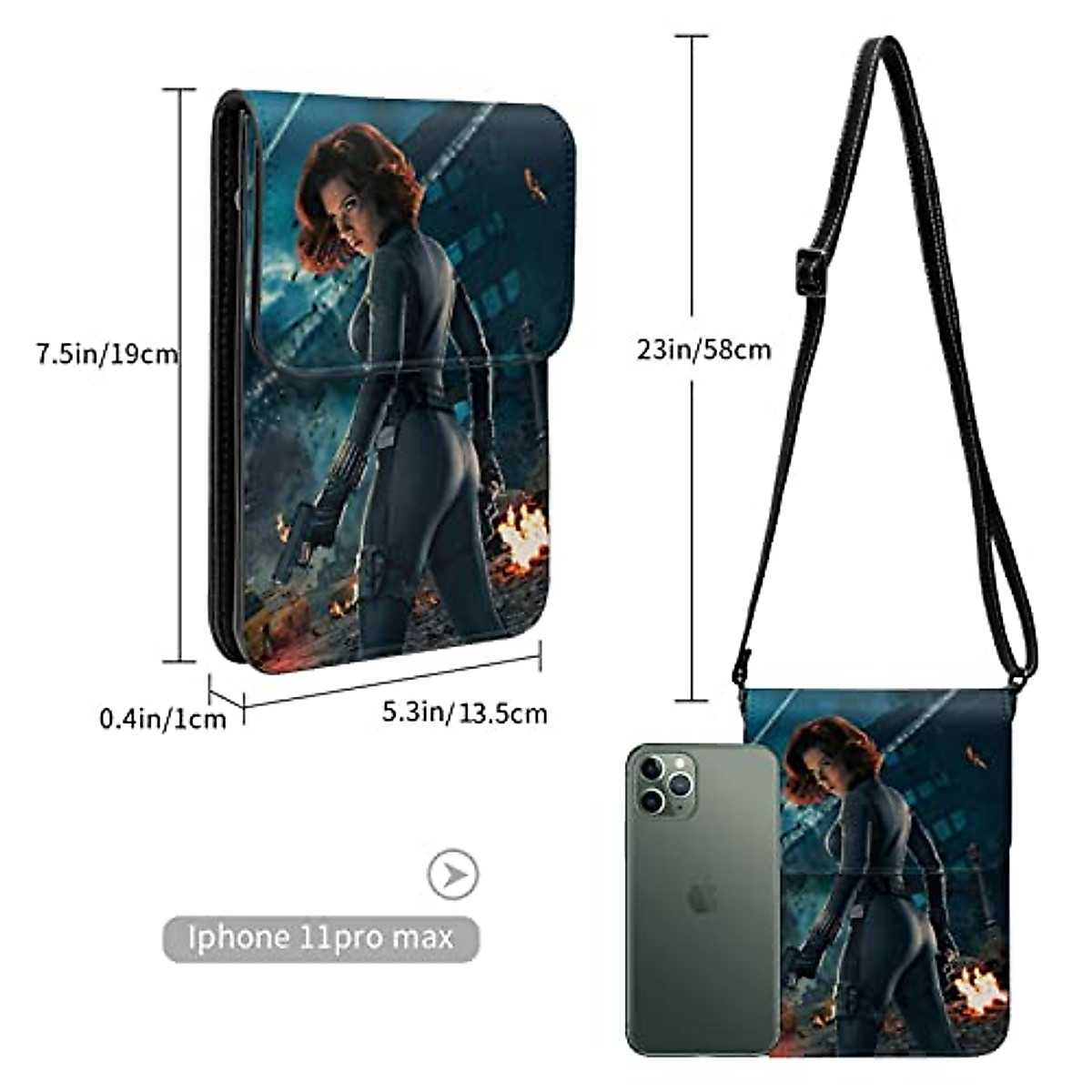 Hamklla Scarlett Johansson Small Crossbody Bags, Shoulder Purse Leather Cell Card Slots Wallet, Fashion Phone Pocket Purse Wallet For Women