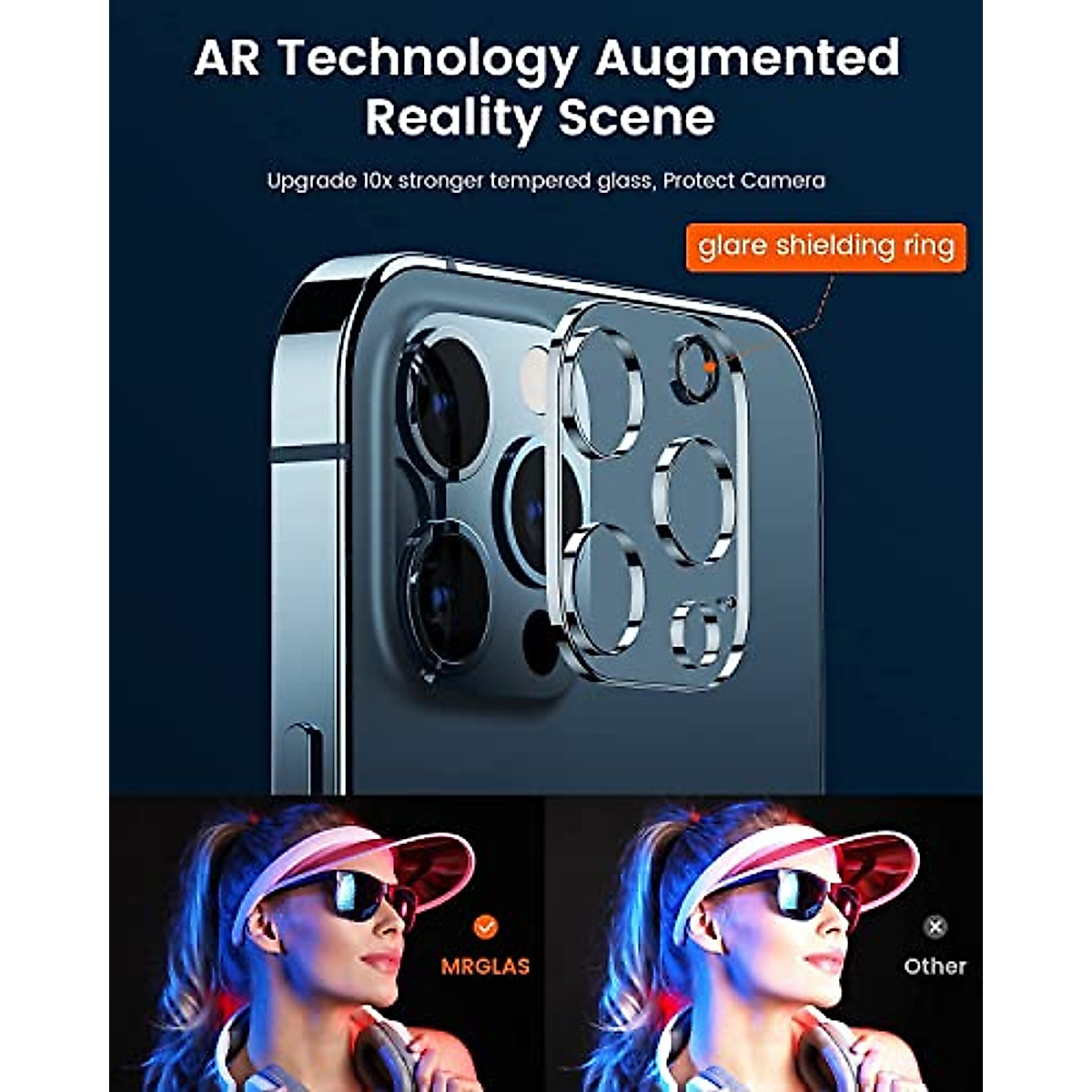 MRGLAS [2+2] Pack Privacy Screen Protector Compatible iPhone 12 Pro Max 6.7 with Camera Lens Protector 9H Tempered Glass [Auto Alignment Kit][10X Military Shockproof] Diamonds HD Glass Film[Anti-Spy]