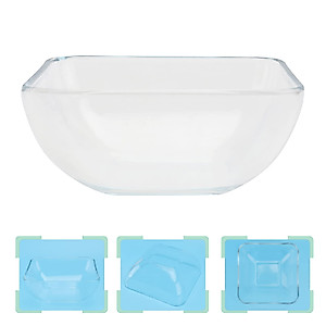 Happyyami 1pc Tempered Glass Rice Bowl Snack Bowl Glass Serving Bowl Glass Mixing Bowl Dessert Plates Glass Fruit Bowl Glass Plates Sauce Dipping Bowls Clear Dessert Plate Food Salad White