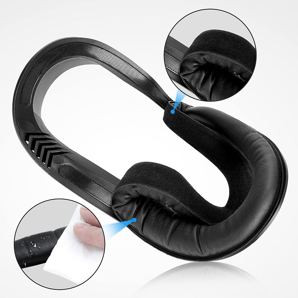 SUPERUS Face Cover Pad & Lens Cover Compatible with Oculus/Meta Quest 2 Accessories (Black)