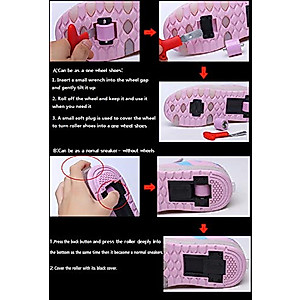 Nsasy Roller Shoes USB Charge Girls Boys Sneakers with Wheels LED Roller Skates Shoes