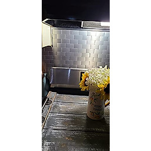 Yipscazo 5 - Sheet Peel and Stick Metal Backsplash, Stick on Tiles Stainless Steel Backsplash Peel and Stick for Kitchen, Bathroom, Fireplace (12''x12'', Silver)