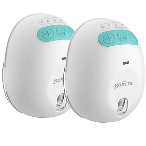 Wearable Breast Pump, Electric Hands Free Breast Pump with 2 Mode&5 Levels, Portable Breastfeeding Pump, with Massage and Pumping Mode Painless Low Noise with Milk Bags White - Double