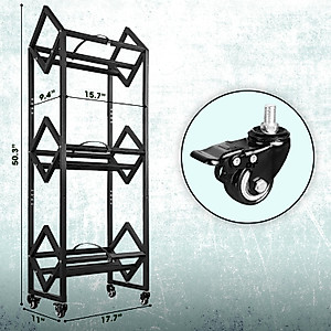 WIMART Record Holder, 2 Tiers Vinyl Record Storage Rack Shelf Holder, Album Display Stand for Home, Office with Sand Black Powder Coated High End Design with Casters Easy to Move, 160-200 LP Storage
