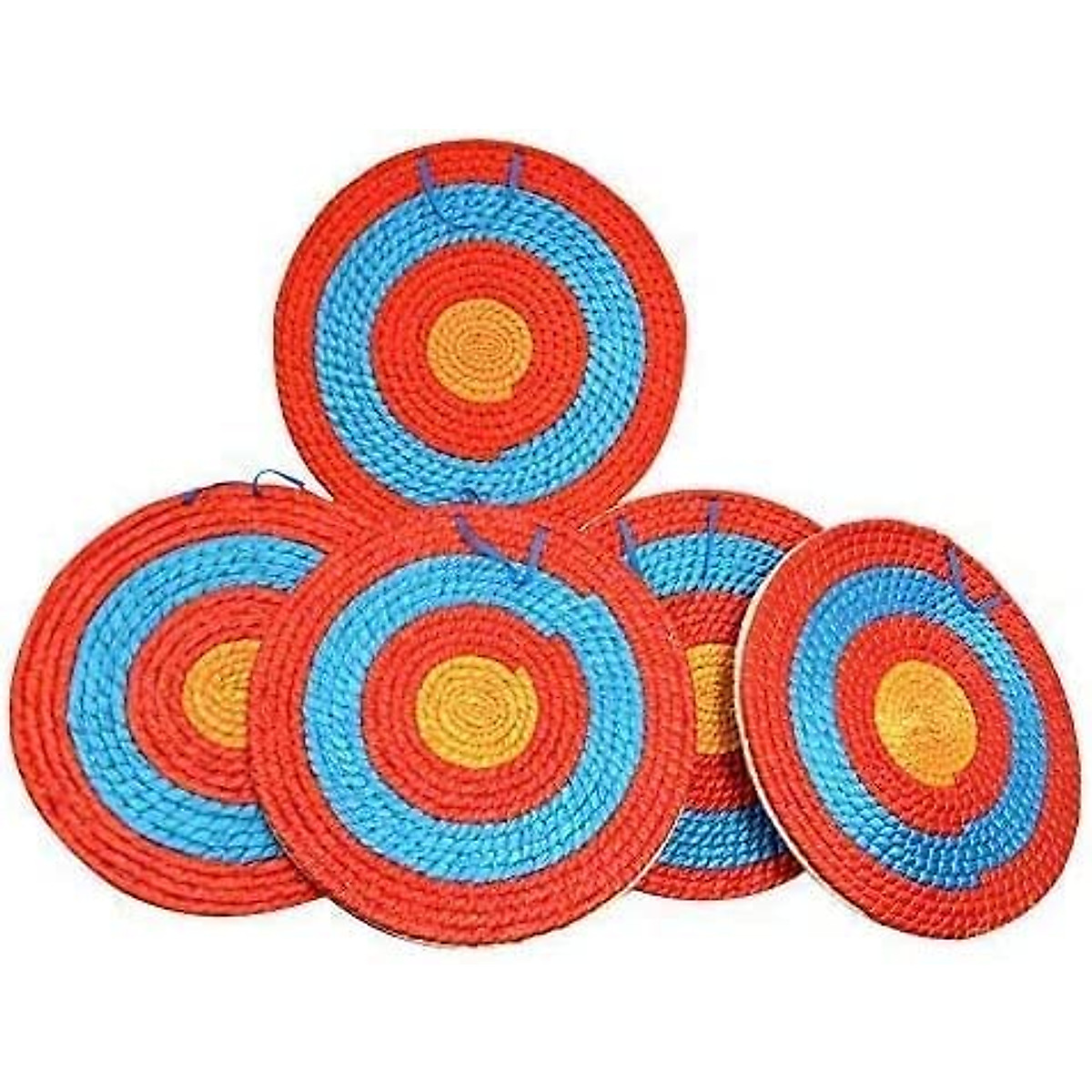 AMEYXGS 4-Ring Bullseye Archery Shooting Target Handmade Traditional Straw Target 1-5 Layer Target Solid Round for Outdoor Sports Hunting Shooting Practice (1 Layer)