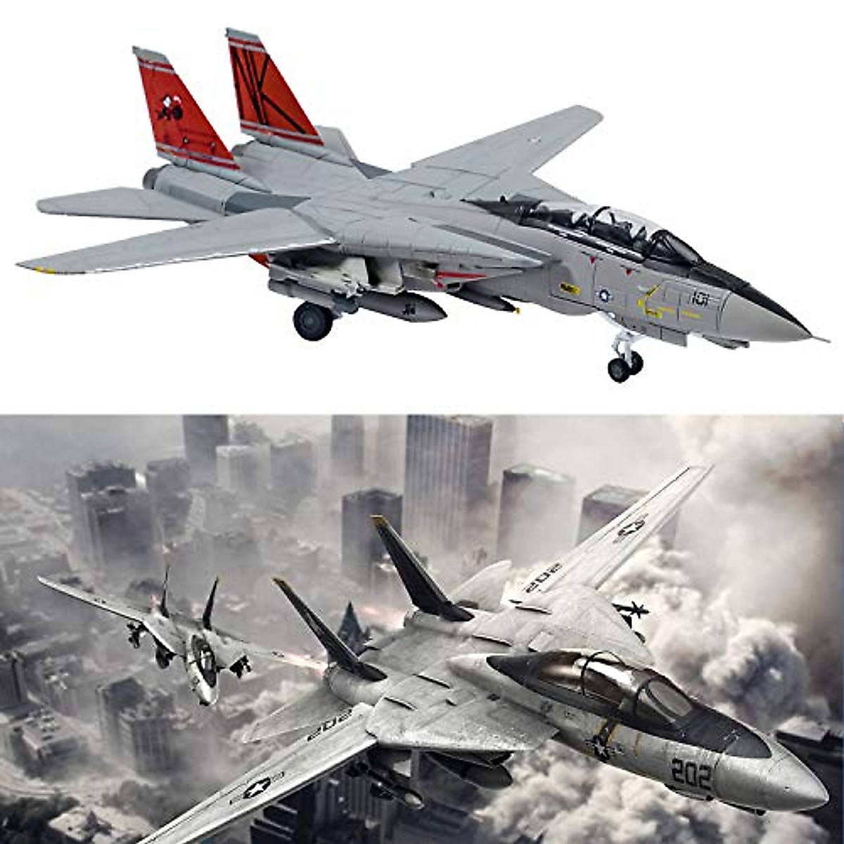 HANGHANG 1/100 Scale F-14 Tomcat Fighter Attack Plane Metal Fighter Military Model Fairchild Republic Diecast Plane Model for Commemorate Collection or Gift