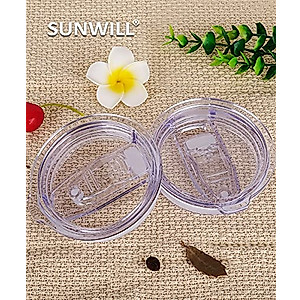 Lid for SUNWILL 20oz Travel Tumblers Only, Spill Proof Lid, Splash Resistant Silicone Sliding Covers Replacement 2 Pack, Straw Friendly, BPA Free