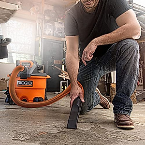 RIDGID Wet Dry Vacuums VAC1200 Heavy Duty Wet Dry Vacuum Cleaner and Blower Vac, 12-Gallon, 5.0 Peak Horsepower Detachable Leaf Blower Vacuum Cleaner with Pro-Grade Hose