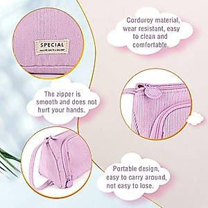 iSuperb Big Capacity Pencil Case Corduroy Large Pencil Pouch Portable Pen Bag Zipper Stationery Organizer Makeup Cosmetic Bags for Women Office
