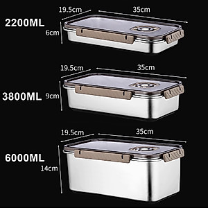 pobowlgarls Large Stainless Steel Food Storage Containers, Food Containers with Lids for Kitchen, Picnic, Travel, Durable, Leak-Proof Design Set of 3 sizes