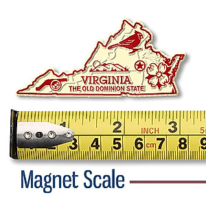 Virginia Small State Magnet by Classic Magnets, 3.1" x 1.5", Collectible Souvenirs Made in The USA