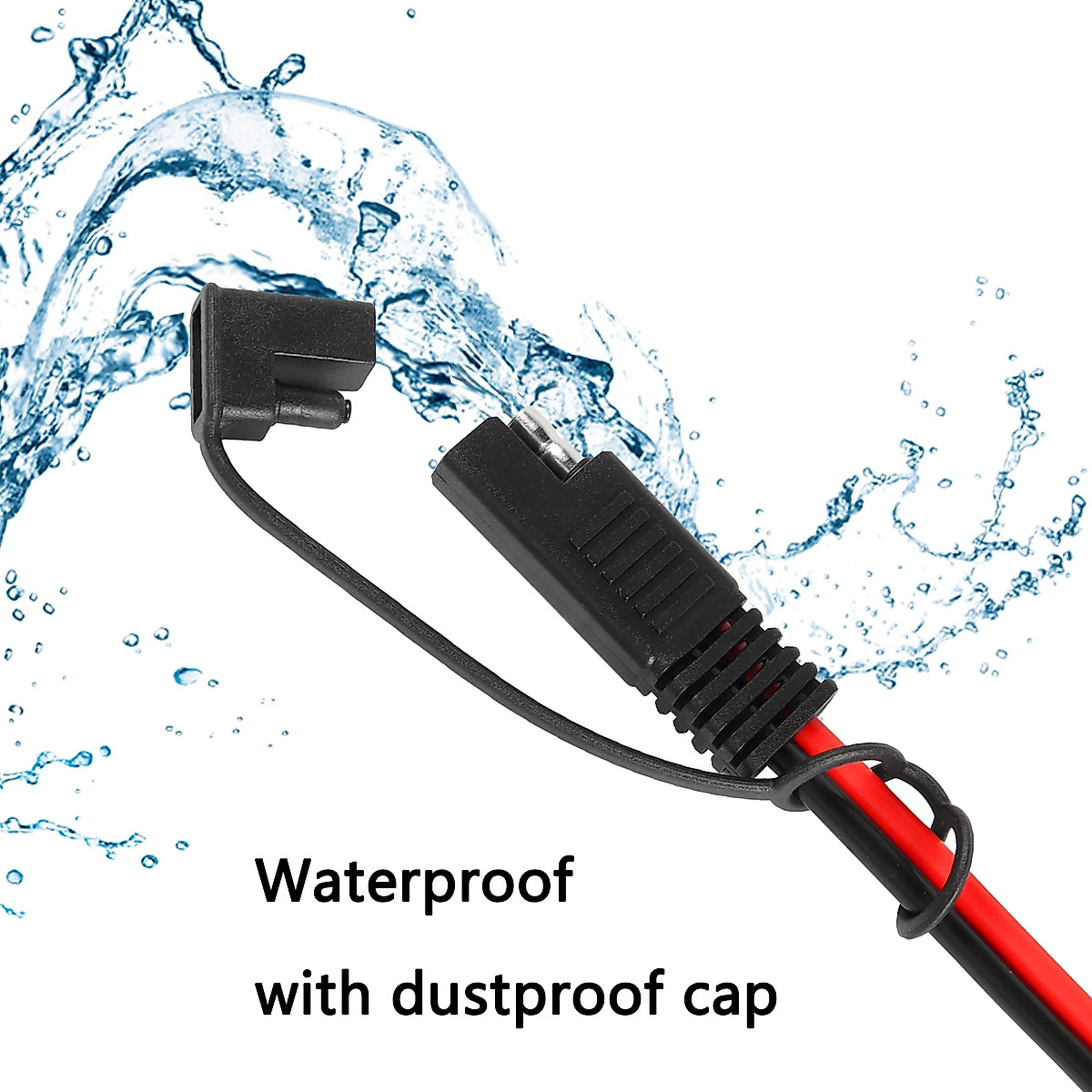 CERRXIAN 0.3m 12awg SAE Flush Mount Panel Solar Cable & 0.3m 12awg Quick Connect SAE to SAE Sidewall Port Extension Cable with O Ring(2-Pack)(1a-3a)