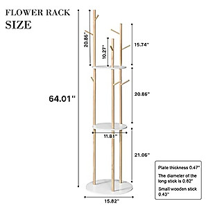 LIWSHWZ Freestanding Coat Rack with 9 Hooks and 3 Shelves, Hall Tree for Jackets, Coats, Hats, Bags, for Home Office Entryway Corridor (White)
