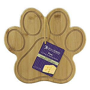 Totally Bamboo Paw Shaped Bamboo Serving And Cutting Board, 11" x 10", Natural
