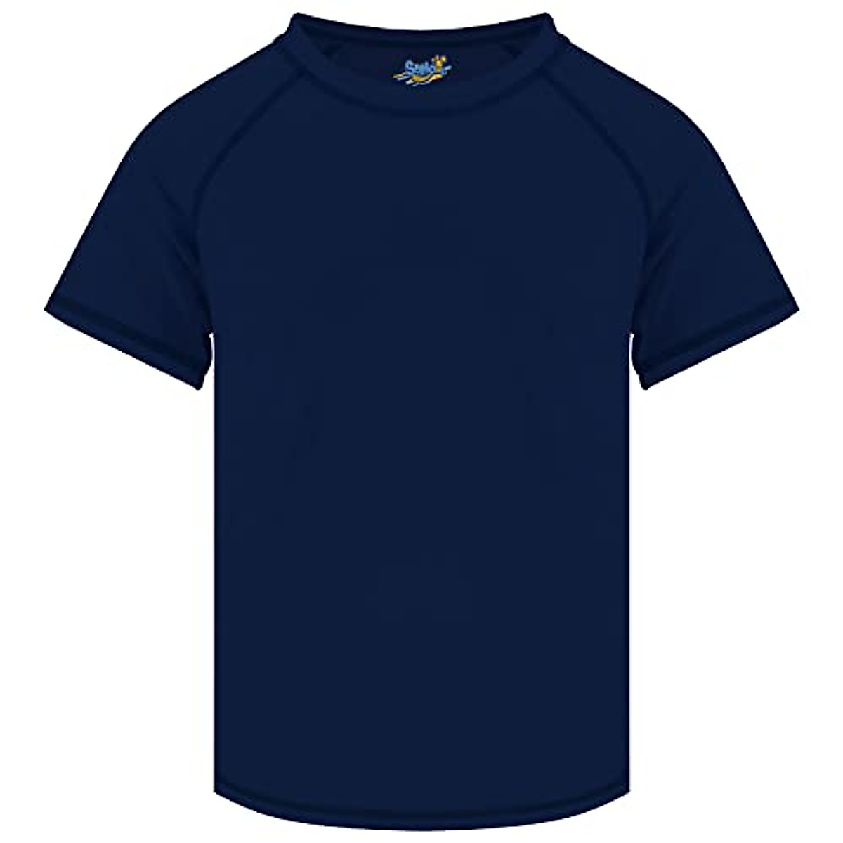 Boys Rash Guard Short Sleeve, Navy Blue UPF 50+ Sun Protection Rashguard Slim Fit Swim Shirt Fishing Surf Quick Dry Cool Beach Clothes for Toddler Youth Kids Size 7-8 Years