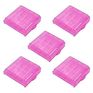 4 x AA Battery Storage Case Holder Organizer Box Purple 5Pcs,Aicosineg