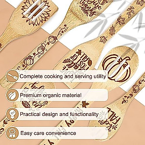 pinata Fall Kitchen Decor, Kitchen Utensil Holder for Countertop, Truck Pumpkin Kitchen Cooking Utensils Set with Holder, Kitchen Utensil Organizer with Bamboo Utensils(5.12" x 5.12" x 6.3")