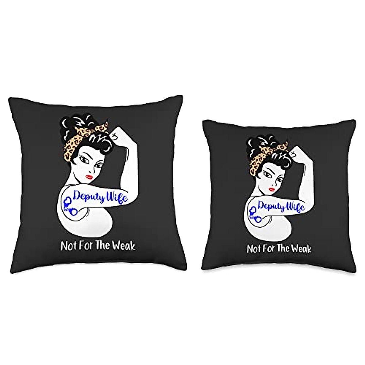 Deputy Family By July Weak Funny Leopard Deputy Wife Throw Pillow, 16x16, Multicolor