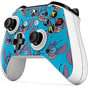 Skinit Decal Gaming Skin Compatible with Xbox One S Controller - Officially Licensed Disney Lilo and Stitch Face Expression Pattern Design