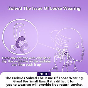 Ttbesmi Sports Wireless Bluetooth Ear Clip Bone Conduction Headset Headphones Clip On Open Ear Earbuds Bone Conduction Earbuds Earphones Bone Conducting Induction Earphones Ear Clips Ear Buds