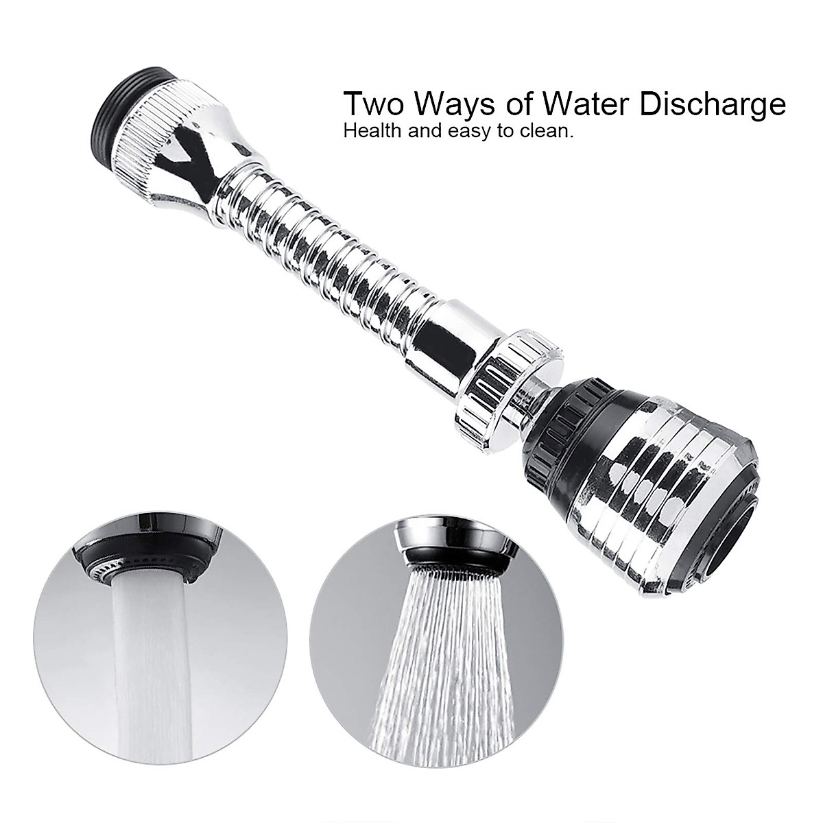 360 Degree Swivel Sink Faucet Aerator, for Home Kitchen Bathroom Sink Tap Head (with Movable Hose Adapter Attachments),High Pressure Bathtub Nozzle Rotate Replacement