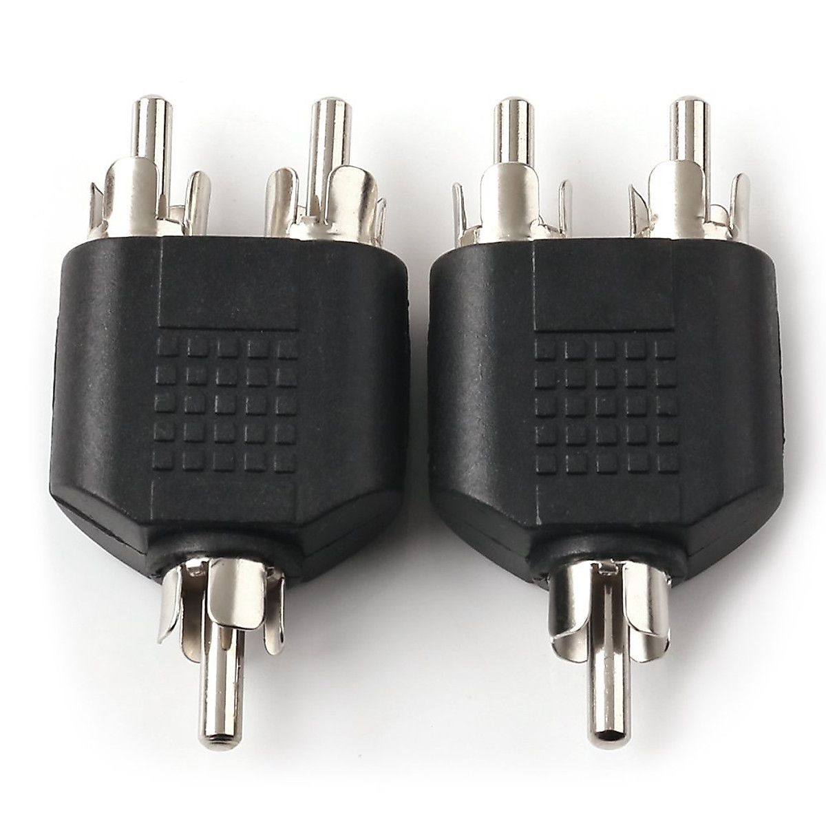NANYI RCA Male to 2 RCA Male Audio Heads, RCA M One-Two RCA M Stereo Interconnect Audio Adapter, 2Pack (RCA M-2xRCA M)