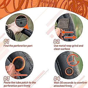 qoupln 88 Pieces Bicycle Tire Repair Patch Kit Bike Inner Tube Bike Tube Patch Kit Flat Tire Repair Kit Includes 84 Pieces Bike Tire Patches and 4 Pieces Metal Rasps for Bike Bicycle