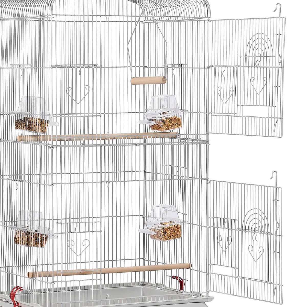 Yaheetech 64inch Height Open Top Bird Cage Metal Parrot Cage w/Detachable Rolling Stand for Medium Small Parrot Parakeet Birds