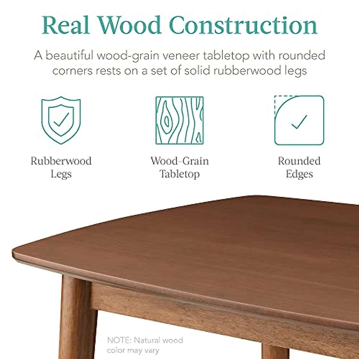 Best Choice Products 5-Piece Dining Set, Compact Mid-Century Modern Table & Chair Set for Home, Apartment w/ 4 Chairs, Padded Seats & Backrests, Wooden Frame - Brown/White