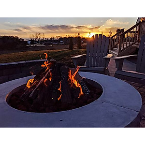 ZBXFCSH 5 Pieces Large Decoration Ceramic Wood Gas Logs and Rock Wool Use in Indoor, Gas Inserts, Vented, Electric, or Outdoor Fireplaces, Fire Pits, Stoves. Realistic Clean Burning Accessories