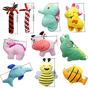 SZKOKUHO Cute Animal Designs Soft Dog Squeaky Toys (Pack of 20) for Small Medium Dogs