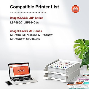 v4ink 055H High Yield Toner (with Chip) Compatible Replacement for Canon 055H 055 High Capacity Work with Canon imageCLASS MF743Cdw MF741Cdw MF745Cdw MF746Cdw LBP664Cdw Toner Cartridge Set, 4-Pack