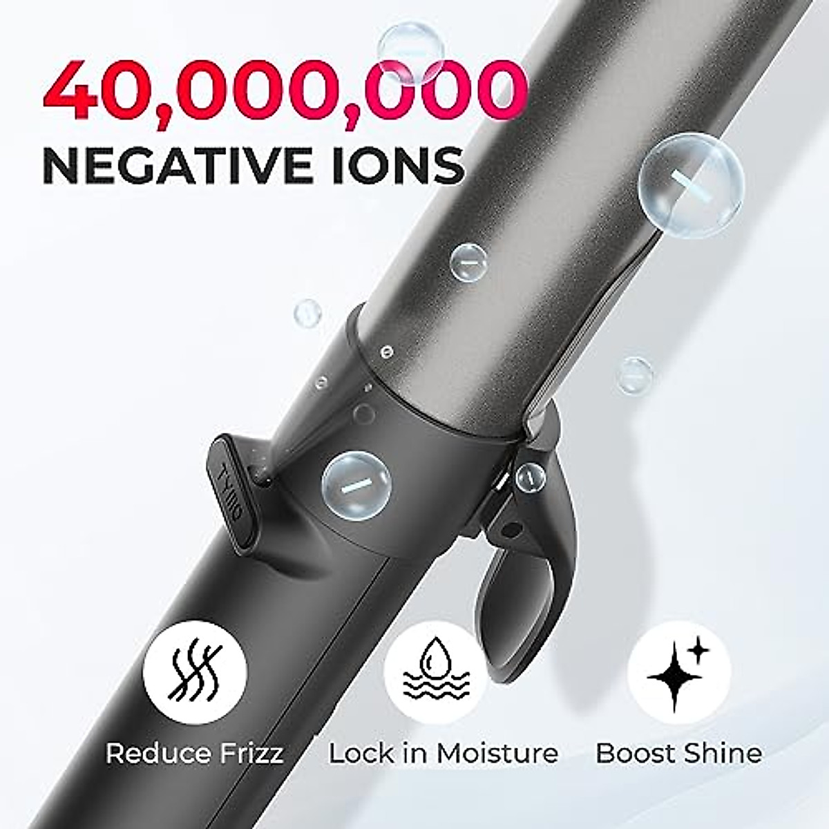Rotating Curling Iron, TYMO Ionic Automatic Curling Iron 1 1/4 Inch for Medium/Long Hair, Travel Hair Curler Long Tourmaline Ceramic Barrel for Beach Waves, Up to 430℉