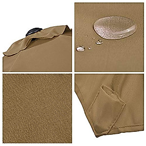 Yescom 9' Patio Umbrella Replacement Canopy 6 Rib Outdoor Yard Garden Deck Lawn Market Parosol Cover Top Color Tan