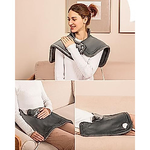 Heating Pad for Neck and Shoulder, Weighted Comfort for Neck Shoulder Pain Relief, 3 Heat Settings, Auto-Off, Gifts for Women, Men, Mom, Dad, Extra-Large 24x17"