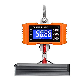 QHYXT Digital Crane Scale Digital Crane Scale 500kg/1000lb Industrial Heavy Duty Scale High Accuracy Electronic Hanging Scale with HD Large Screen with Accurate Senso