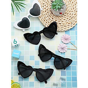 Frienda 9 Pairs Heart Shaped Sunglasses Bachelorette Heart Sunglasses for Women for Bachelorette Party Gift Favors (White Grey, Black Grey)