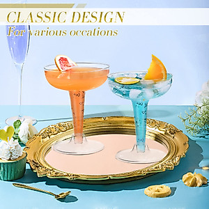 AOBOPLE 75 Pack Plastic Champagne Coupe, 4 Oz Plastic Party Champagne Cups, Stackable Stemmed Glasses Plastic Coupe for Party, Wedding, Celebration