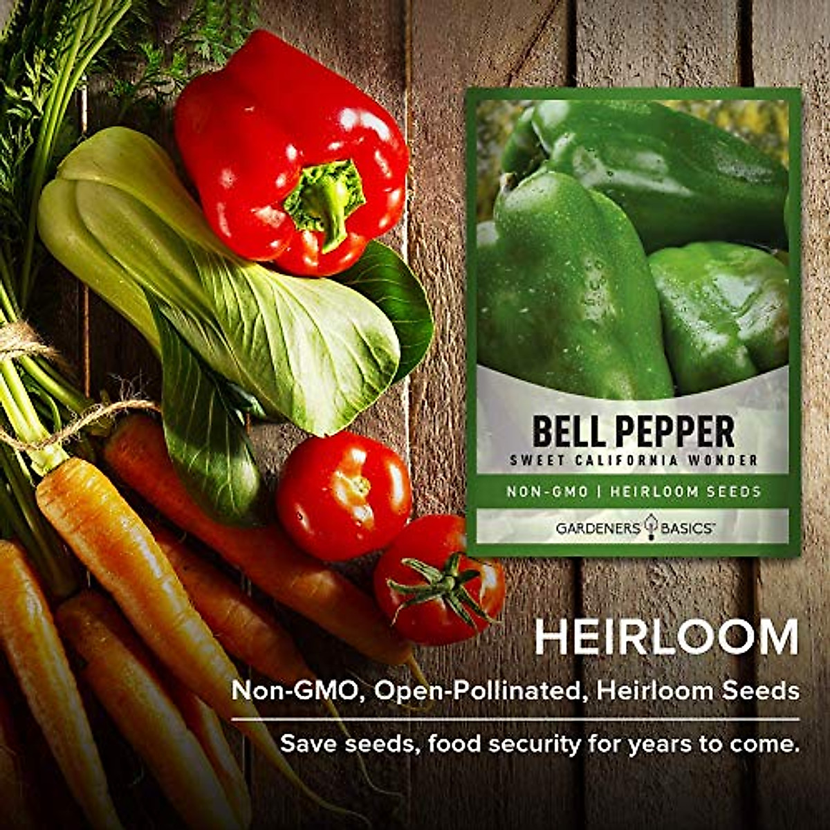 California Wonder Bell Seeds for Planting Garden Heirloom Non-GMO Seed Packet with Growing and Harvesting Peppers Instructions for Starting Indoors for Outdoor Vegetable Garden by Gardeners Basics