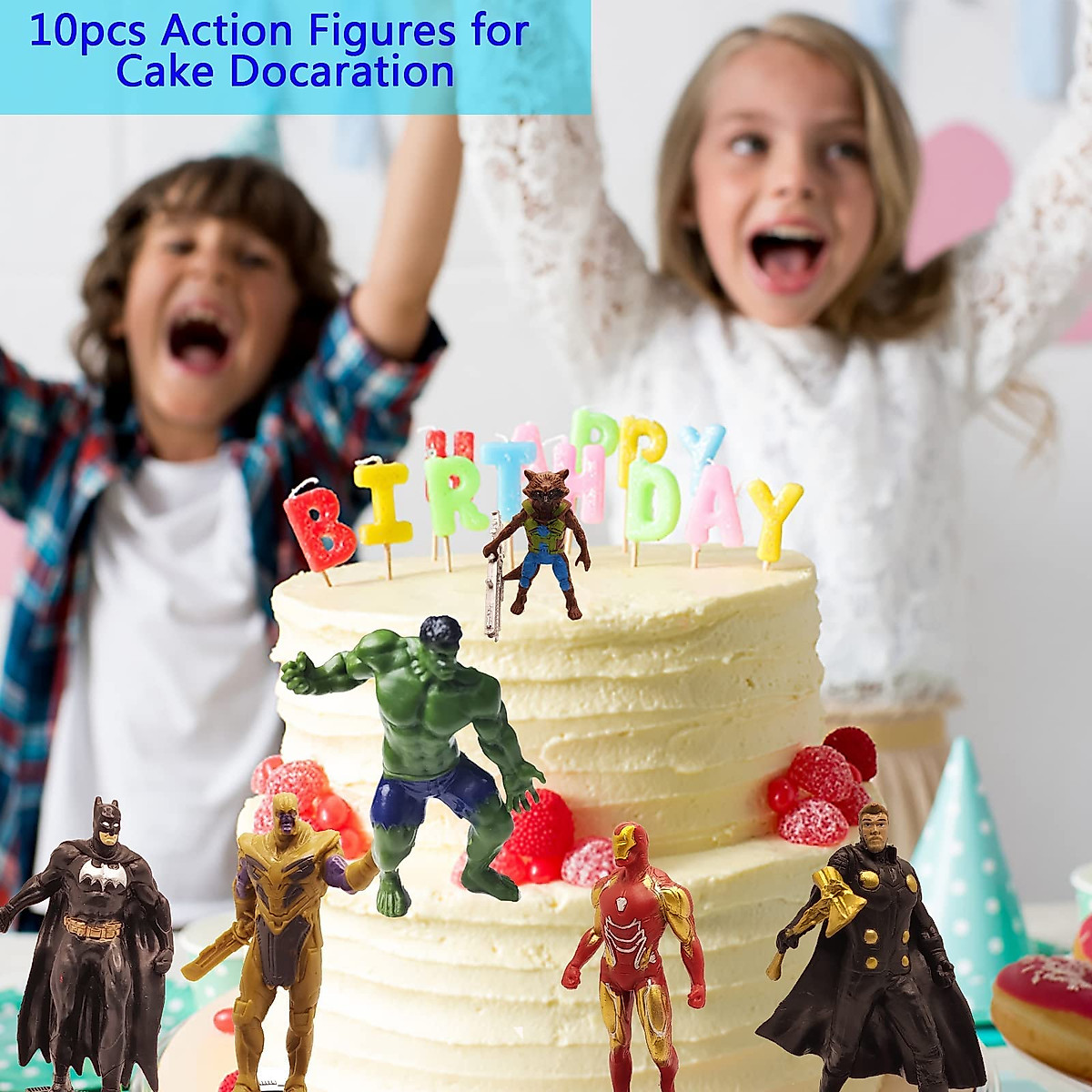 4inch Superhero Figure Set-10pcs Super Hero Adventures Ultimate Toddler Toys Small Action Figurines Cake Decoration Kids Gifts Collectible Figures (Exclusive Amazon)