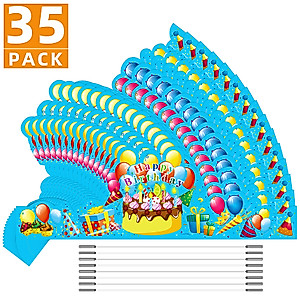 JTIEO 35Pack Birthday Party Crowns for Kids - Paper School Classroom Hats and VBS Supplies