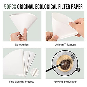 Soulhand Pour Over Coffee Maker Set | 1~4 Cups Coffee Pour Over Set | Includes Stainless Steel Coffee Dripper, 17oz/500ml Gooseneck Kettle, Heat-resistant Carafe & 50pcs Filter Paper