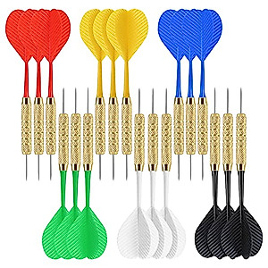 Accmor 18 Pack Steel Tip Darts, 18 Grams Metal Tip Dart Set, Darts Metal Tip Set, Metal Darts for Dartboard