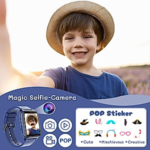 Spodus Kids Smart Watch Boys Smart Watch for Kids with 26 Games Calculator Watch for Boys Ages 3-12 Learning Card Audio Book Music Player Video Camera Watch Birthday Gift Toys for Boys