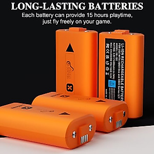Lithium Xbox Rechargeable Battery Pack for Xbox Series X|S and Xbox One, 2X1400mAH Battery for Xbox Series X|S, Xbox One/X/S/Elite Controllers