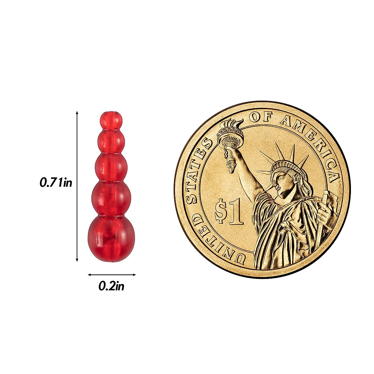 Dr.fish 50 Pack Stacked Fishing Beads Trout Beads Lure Making Supplies Walleye Rig Fishing Spinner Fishing Inline Spinner Salmon Eggs Orange