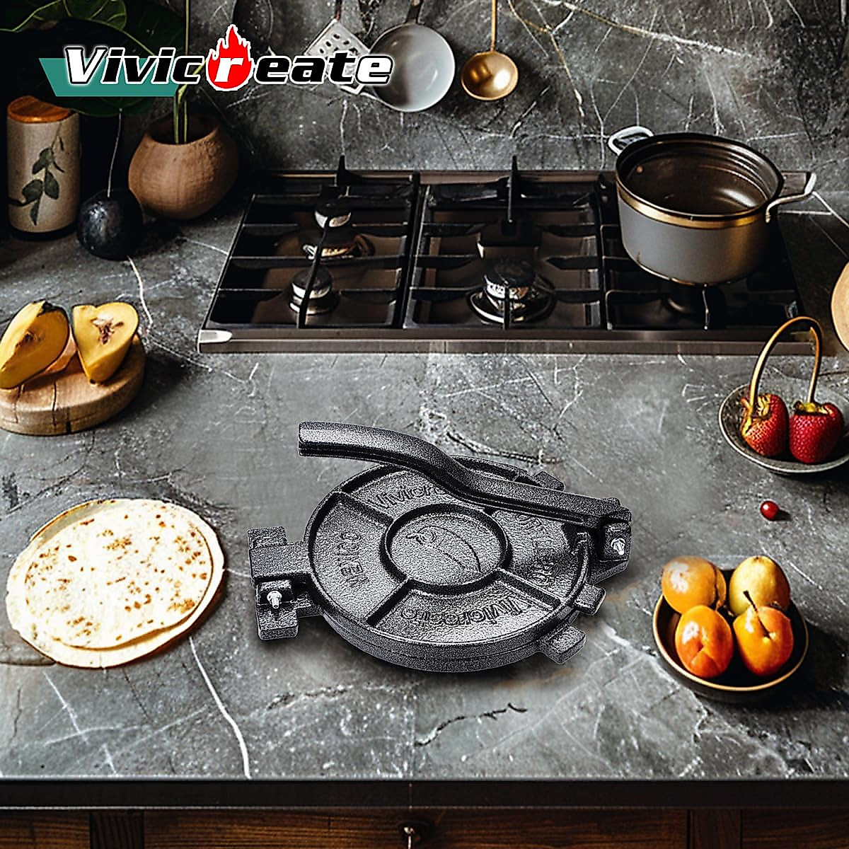 Vivicreate Tortilla Press,Tortilla Maker, Dough Press,Flour Tortilla press, Rotis Press, Quesadilla,Tortilla Makers (10 inch)
