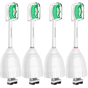 Aoremon Replacement Brush Heads Compatible with Philips Sonicare e-Series HX7022/66(4 Pack), Fit for Sonicare Essence, Xtreme, Elite, Advance, and CleanCare Electric Toothbrush with Hygienic Caps