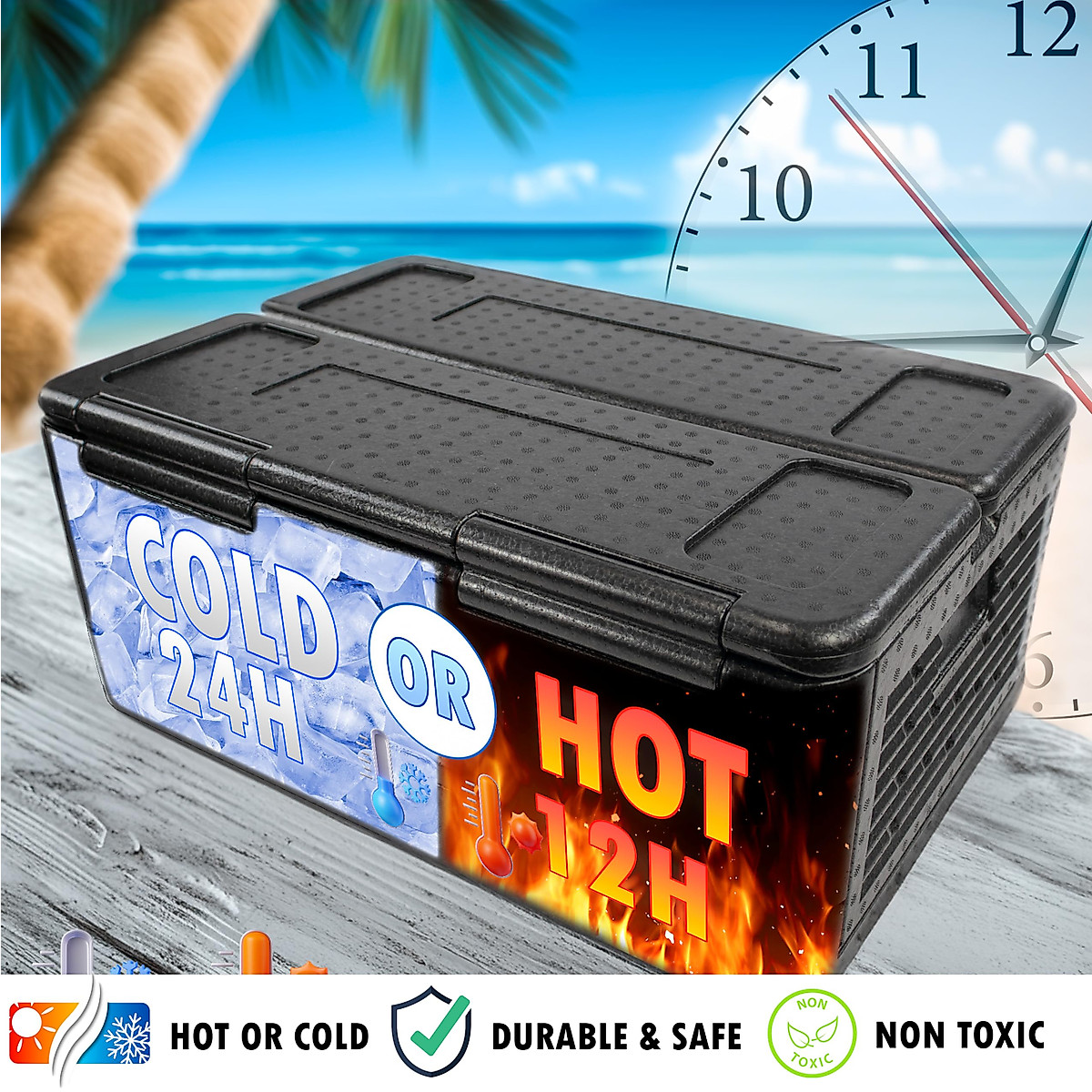 Chill Ice Collapsible Cooler Foam Chest Box - Insulated, Foldable, Portable, Lightweight, Iceless & Waterproof - X Large
