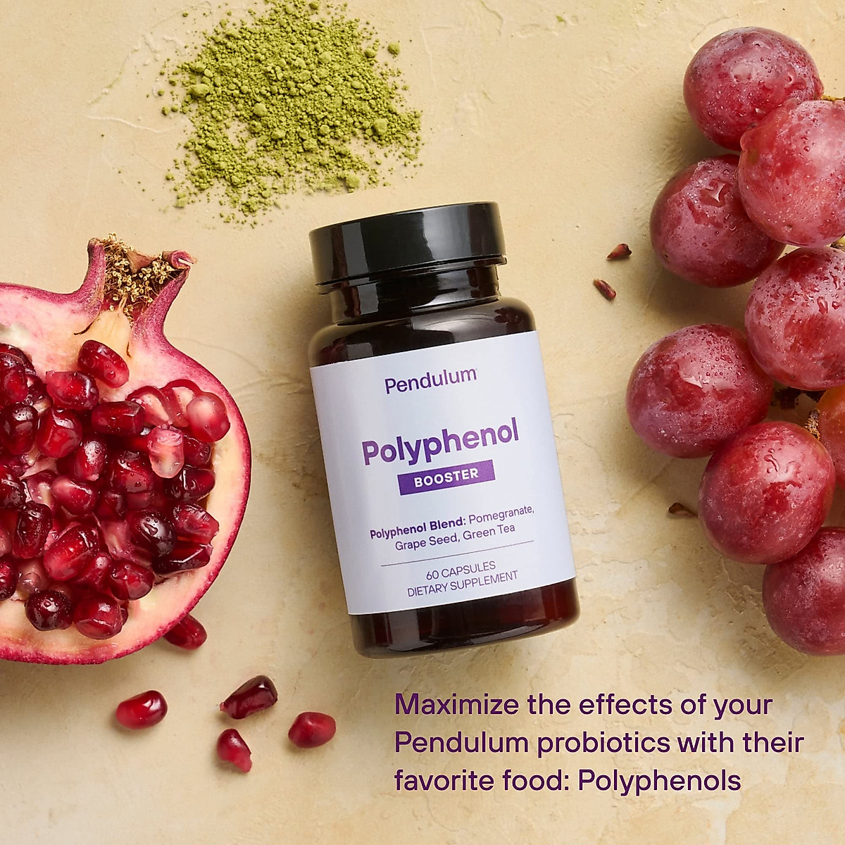 Pendulum Polyphenol Booster, Antioxidant from Superfoods, Beneficial Plant Compounds for Good Health, Helps Boost Akkermansia Muciniphila for Men & Women (60 Capsules, 1-Pack)